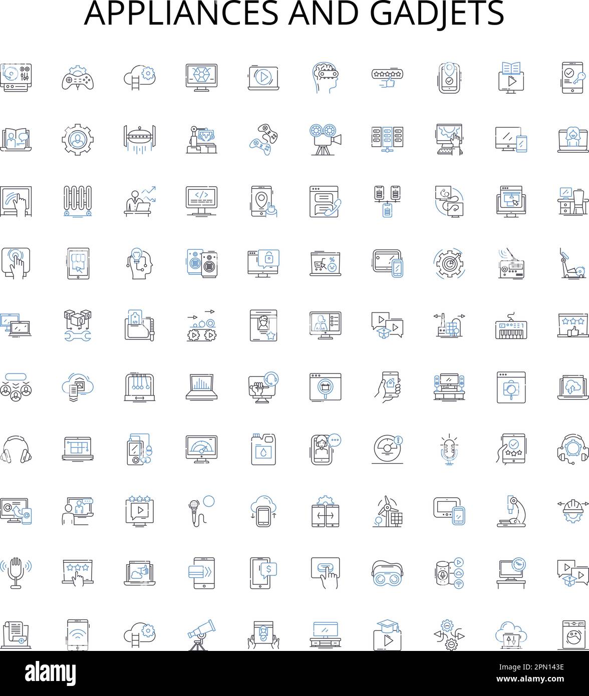Appliances and gadjets outline icons collection. Appliances, Gadgets ...