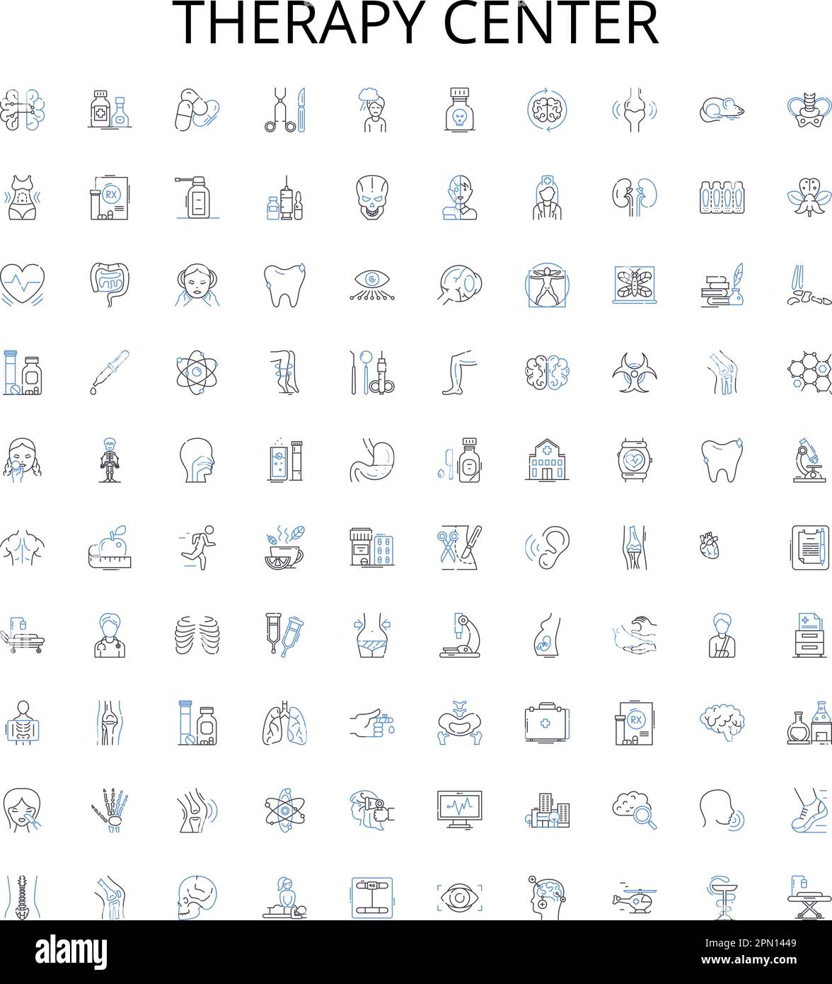 Therapy center outline icons collection. Therapy, Center, Mental ...