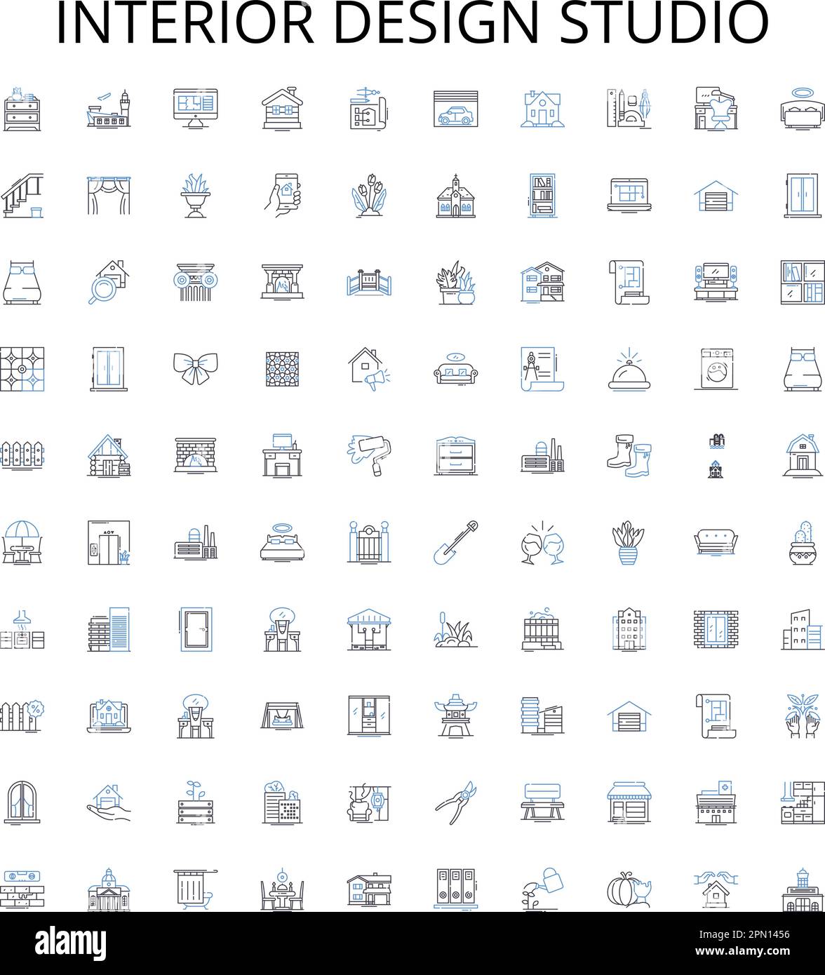 interior design studio outline icons collection. Interior, Design ...