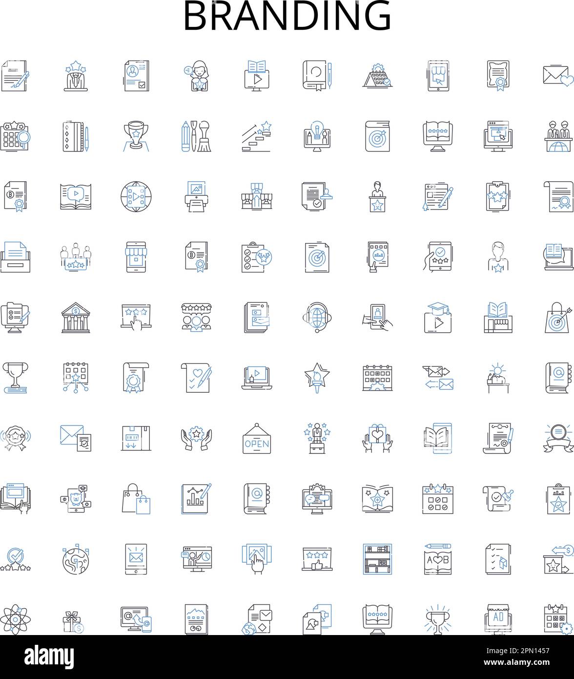 Branding outline icons collection. Branding, Identity, Image, Logo ...