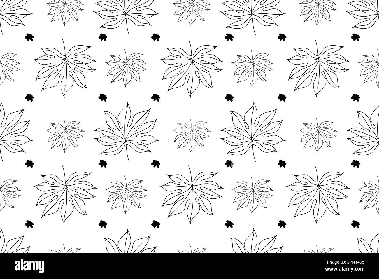 Seamless vintage pattern. Repeating sycamore tree leaves on white background. For autumn ...