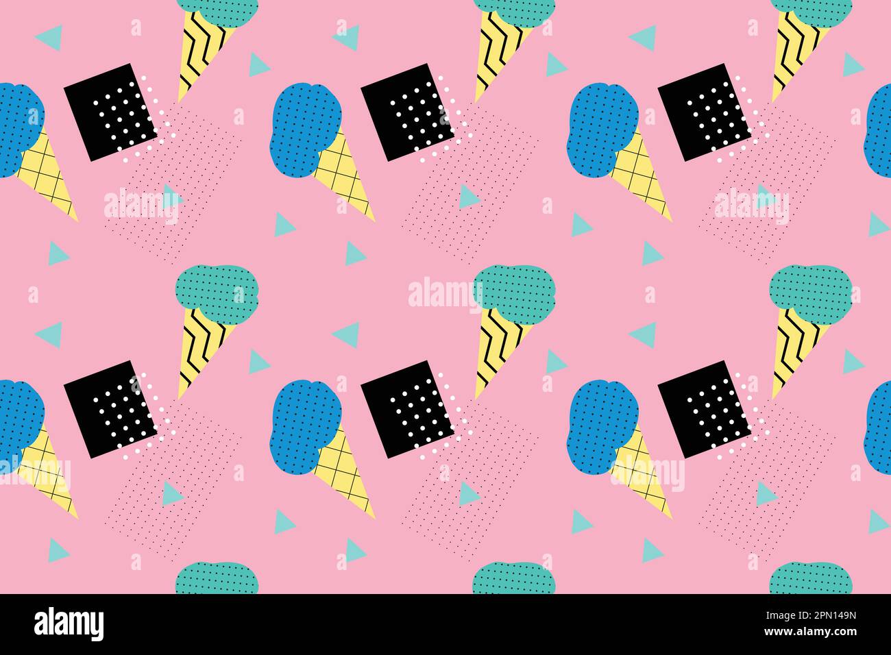 Retro and hipster vintage 80s memphis geometric fashion style seamless ...