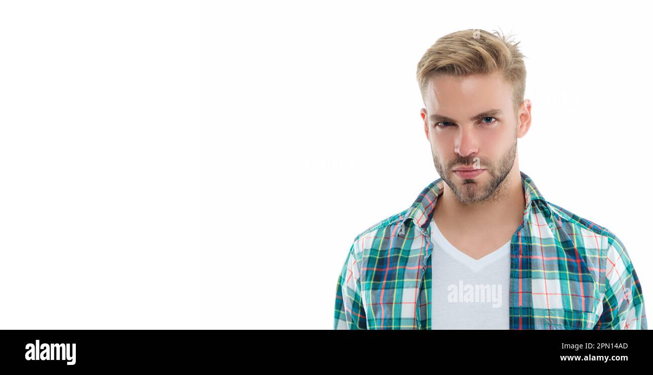 millennial guy on background with copy space. millennial guy in studio ...