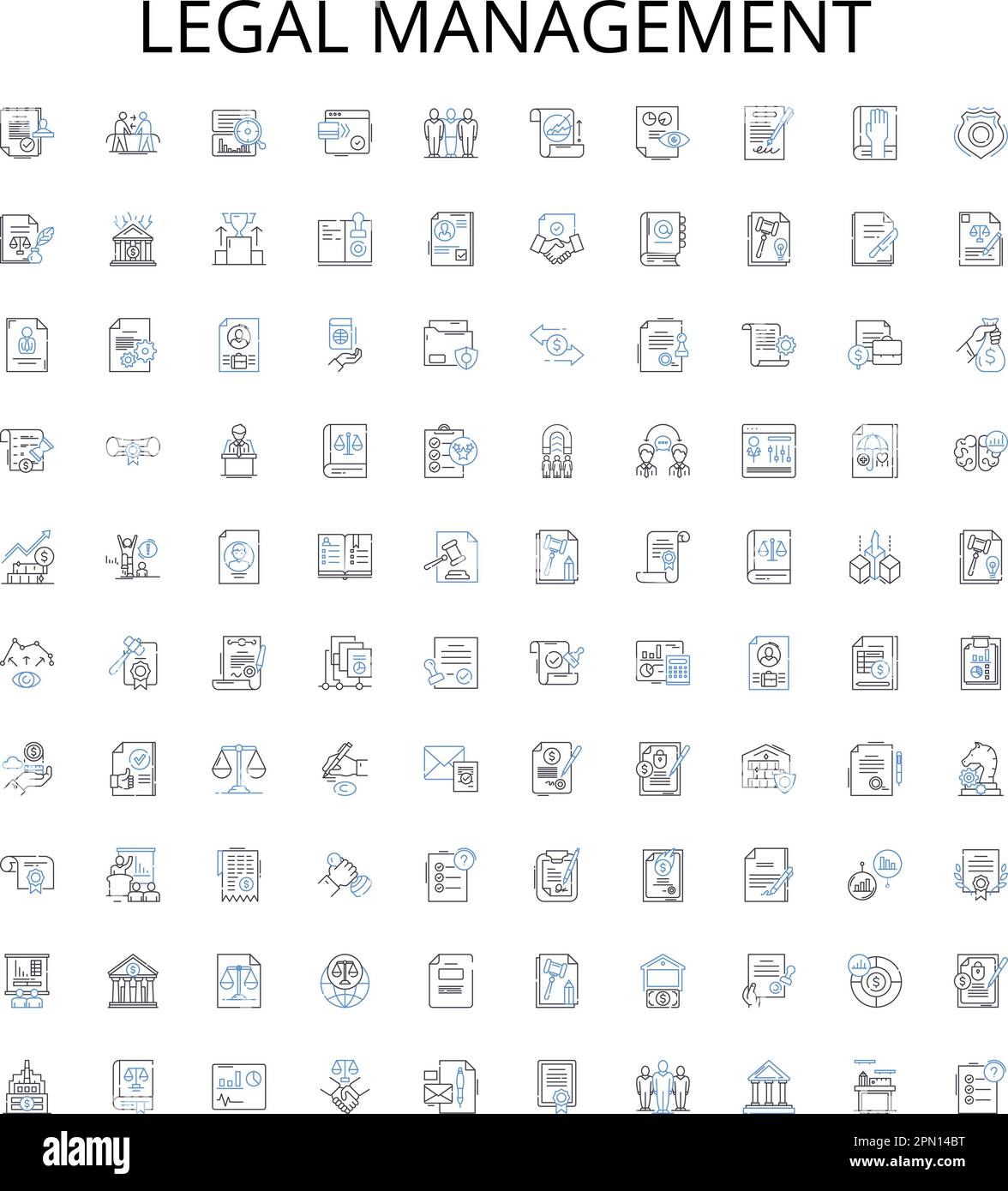 Legal management outline icons collection. Law, Management, Litigation ...