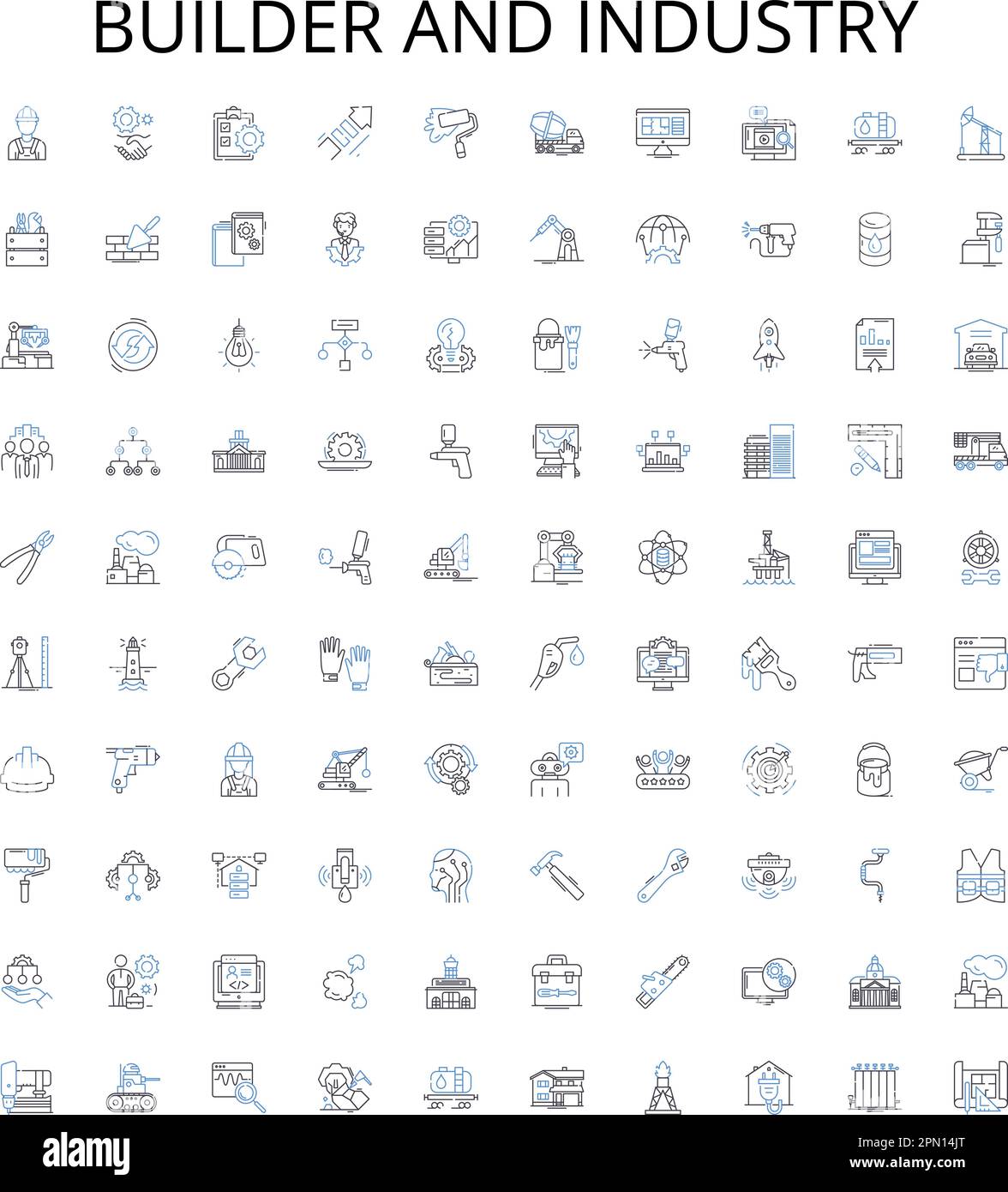 Builder and industry outline icons collection. Builder, Industry ... Builder and industry outline icons collection. Builder, Industry ...