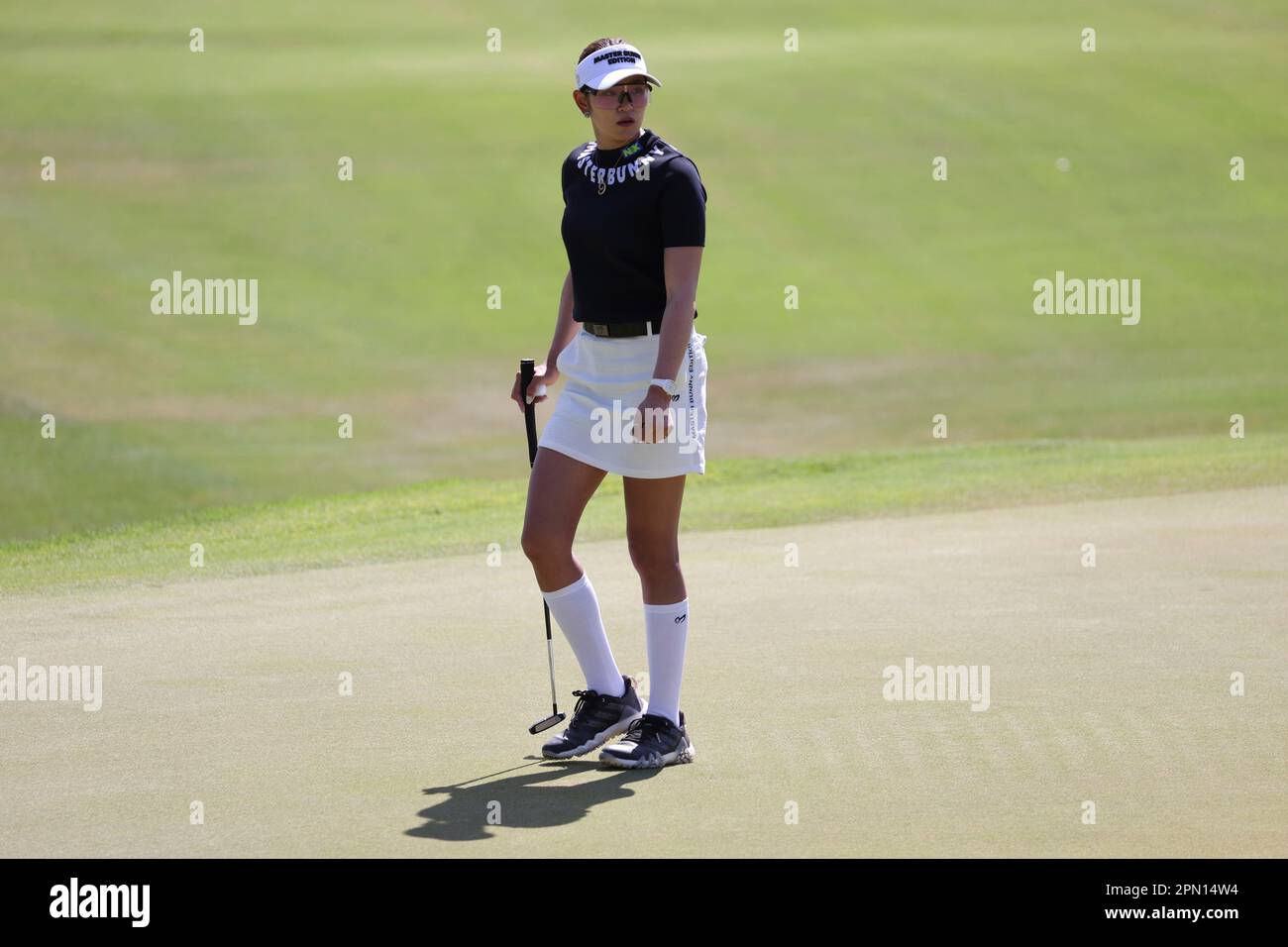 Erika Hara, of Japan, in action during the final round of an LPGA golf ...