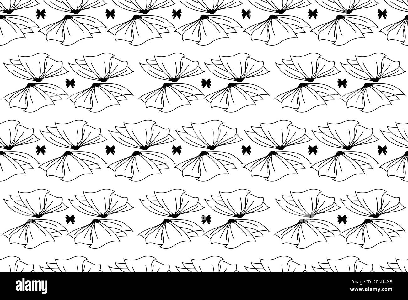 Wallpaper in the style of Zen. Seamless vector background. Black and ...