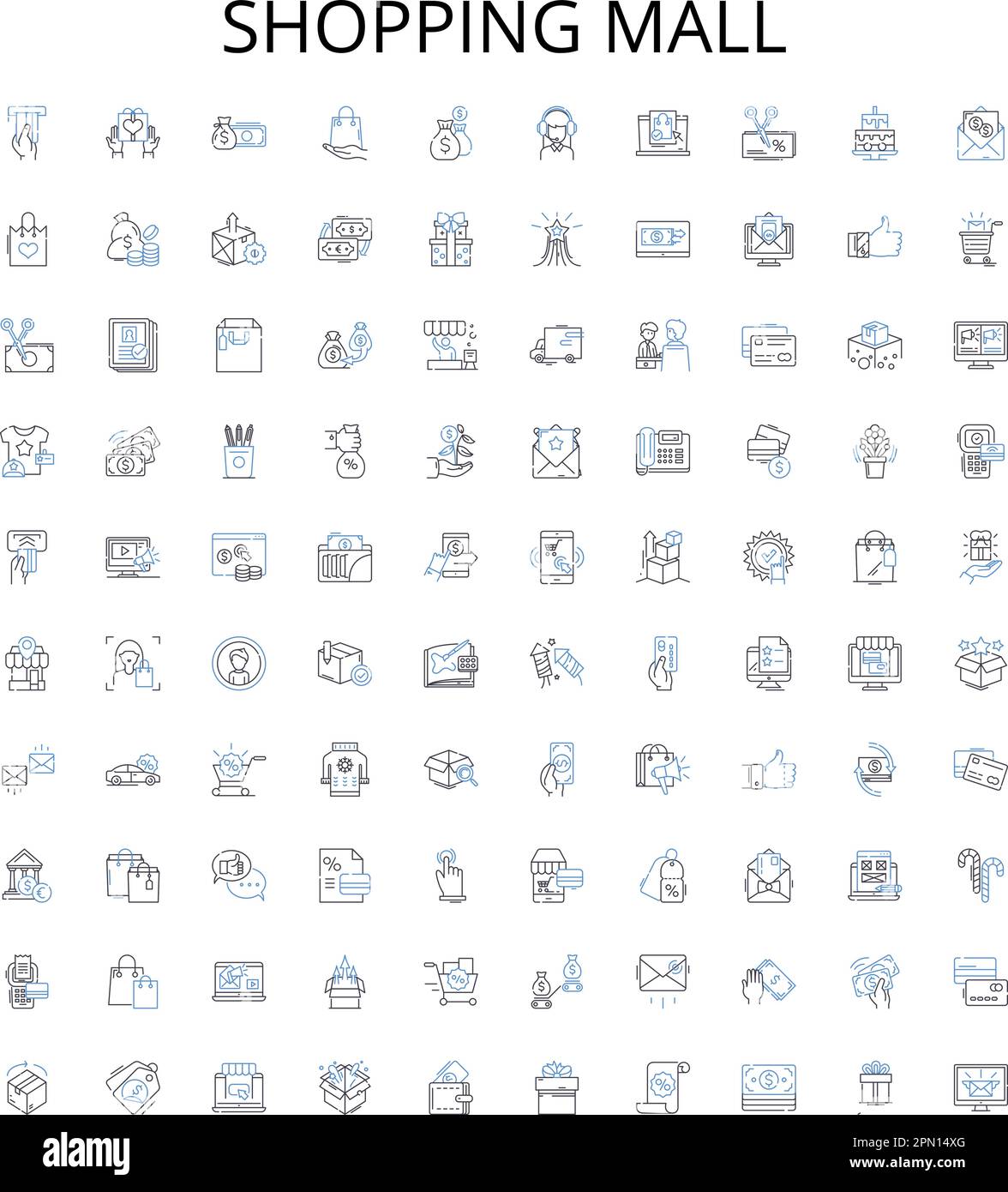 Shopping mall outline icons collection. Shopping, Mall, Store, Shop ...