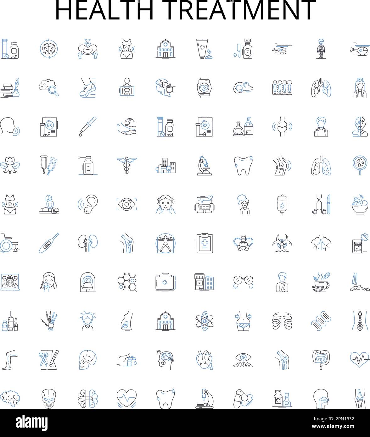Health treatment outline icons collection. Therapy, Care, Healing ...