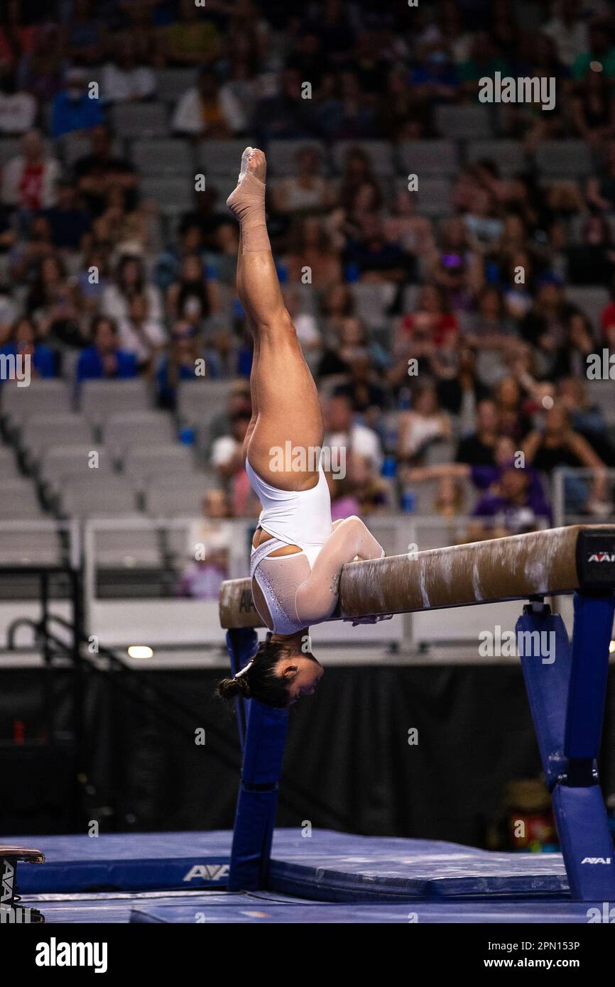 FORT WORTH, TX - APRIL 15: University of Florida gymnast Ellie Lazzari ...
