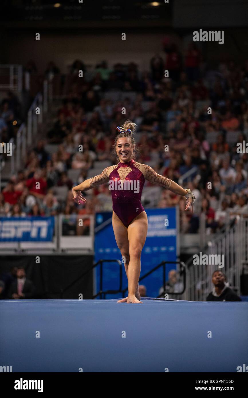 FORT WORTH, TX - APRIL 15: University of Oklahoma gymnast Danielle ...