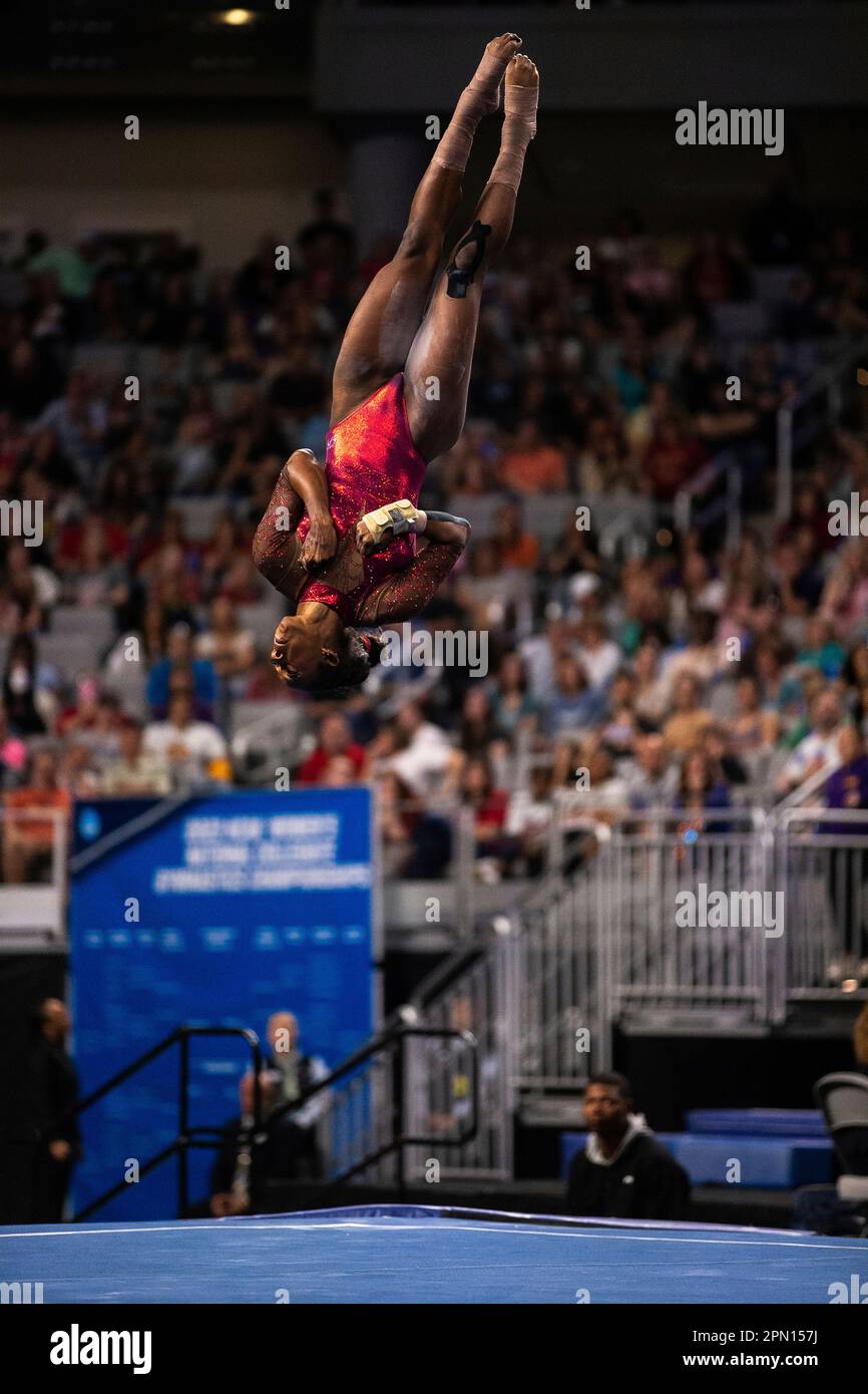 FORT WORTH, TX - APRIL 15: University of Oklahoma gymnast Danae ...