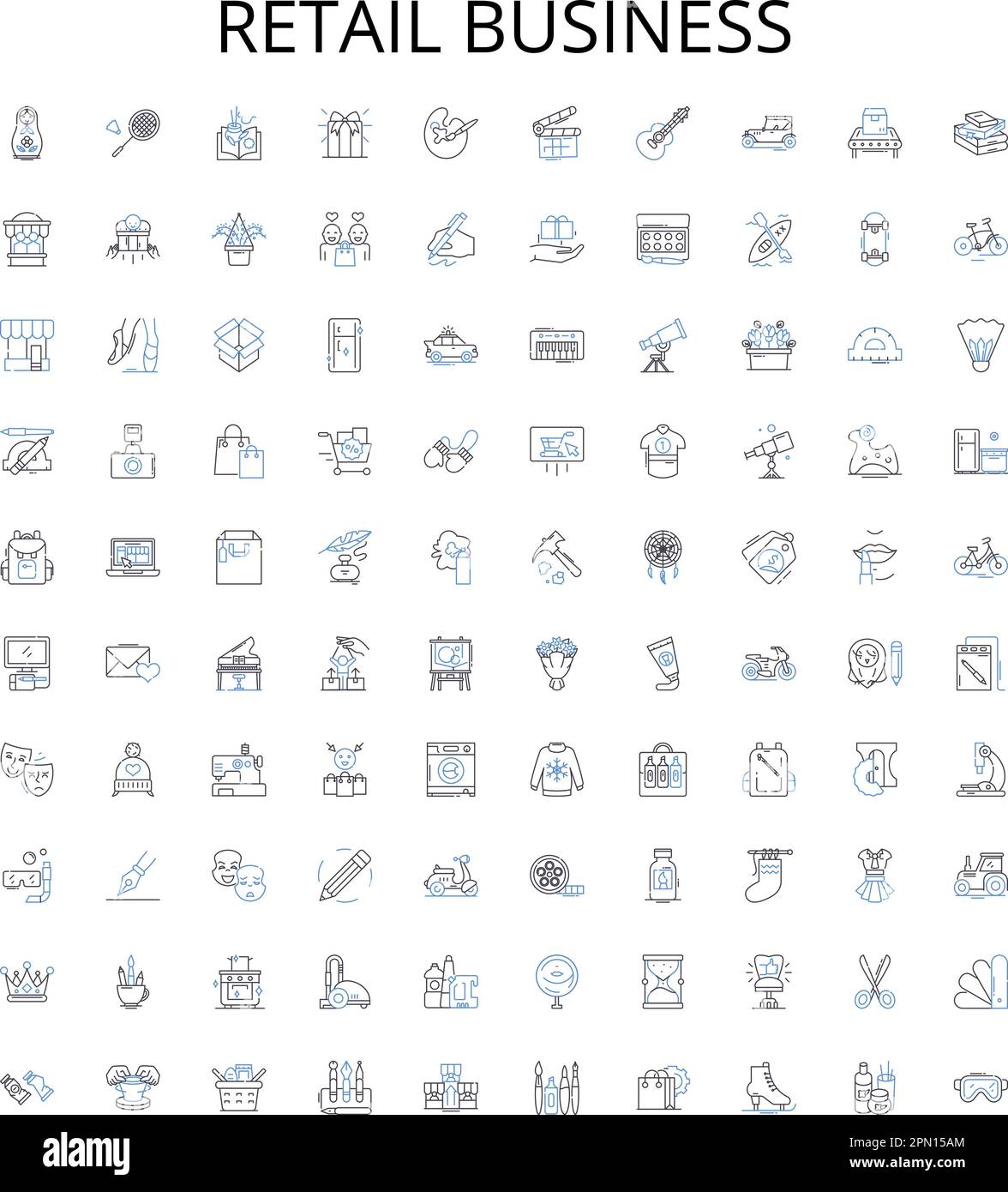 Retail business outline icons collection. Retail, Business, Shopping ...