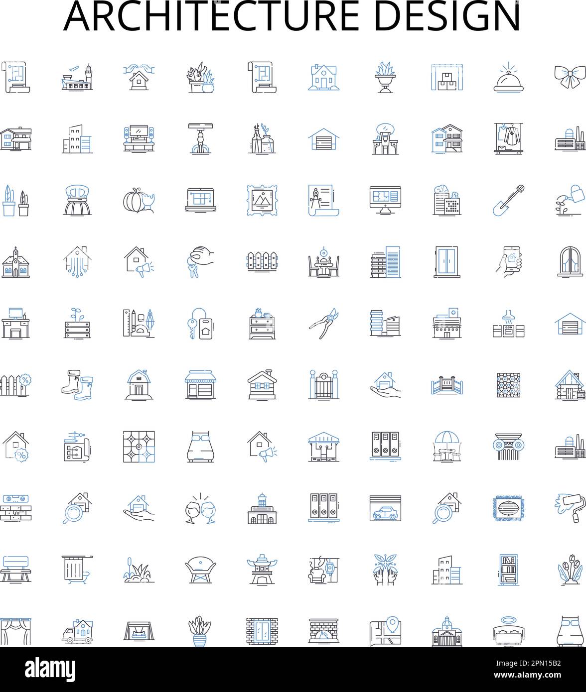 Architecture Design Outline Icons Collection Design Architecture