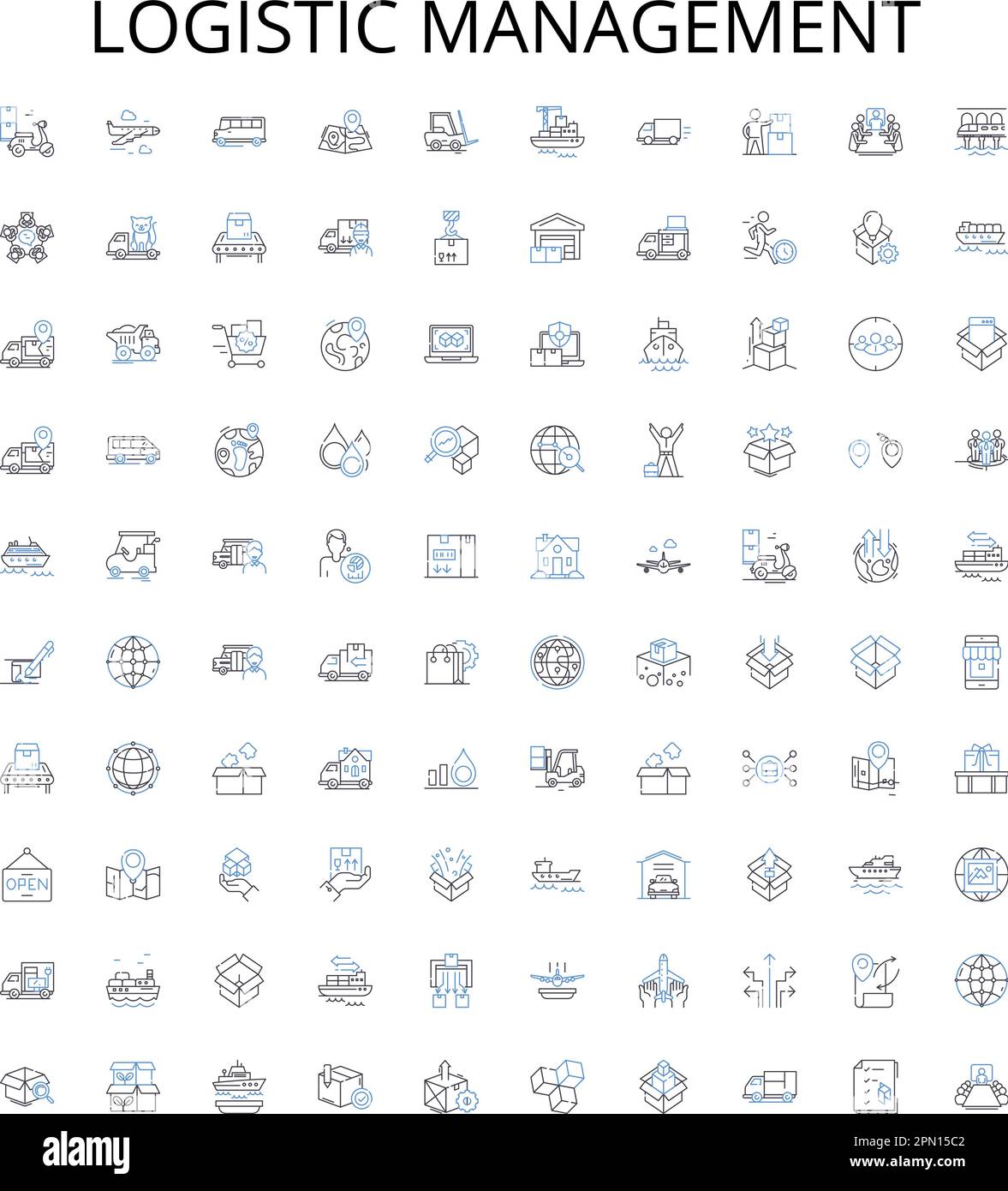 Logistic Management Outline Icons Collection Logistics Management
