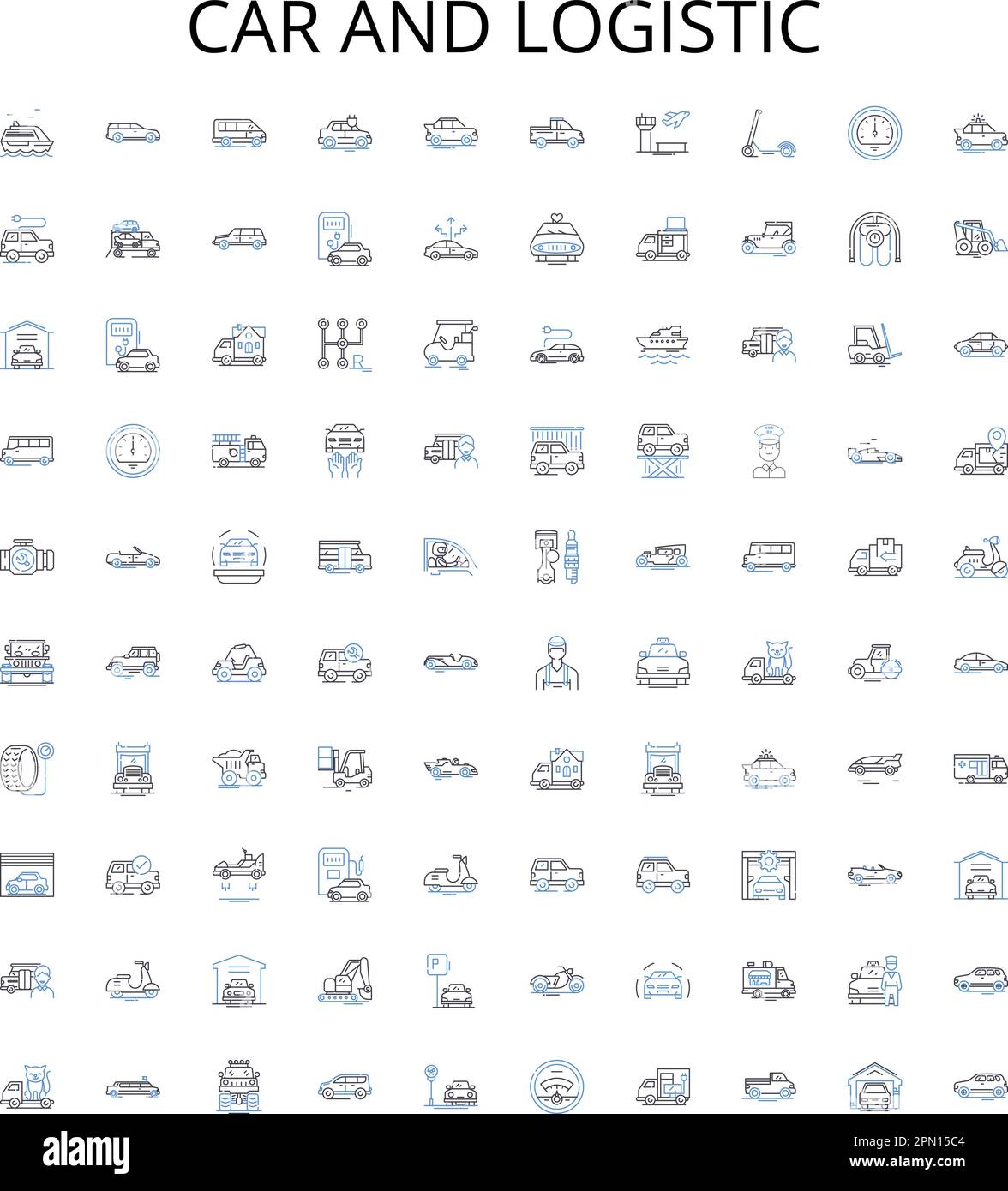 Car and logistic outline icons collection. Car, Logistic, Vehicle ...