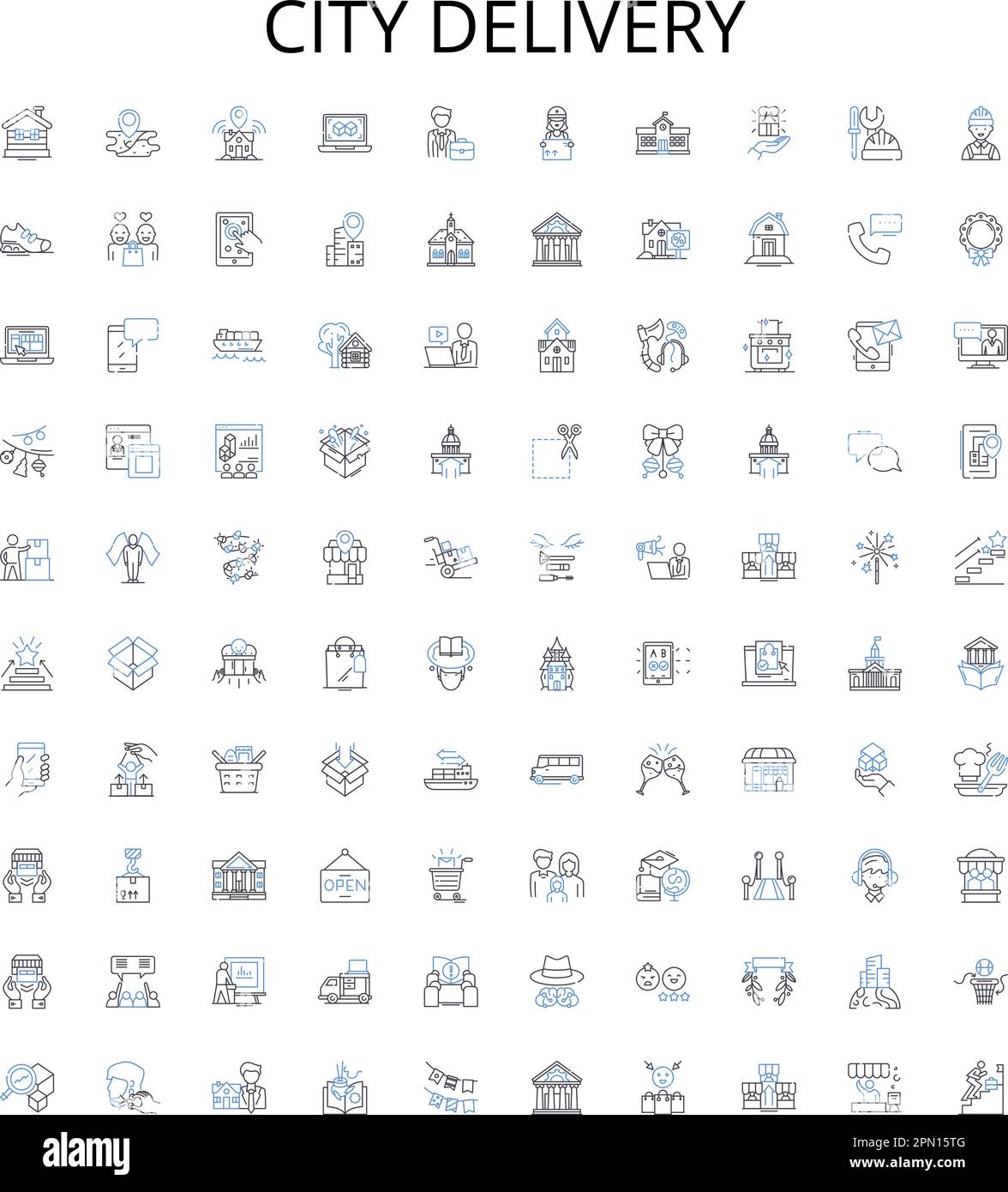City delivery outline icons collection. Urban, Delivery, City, Dispatch ...