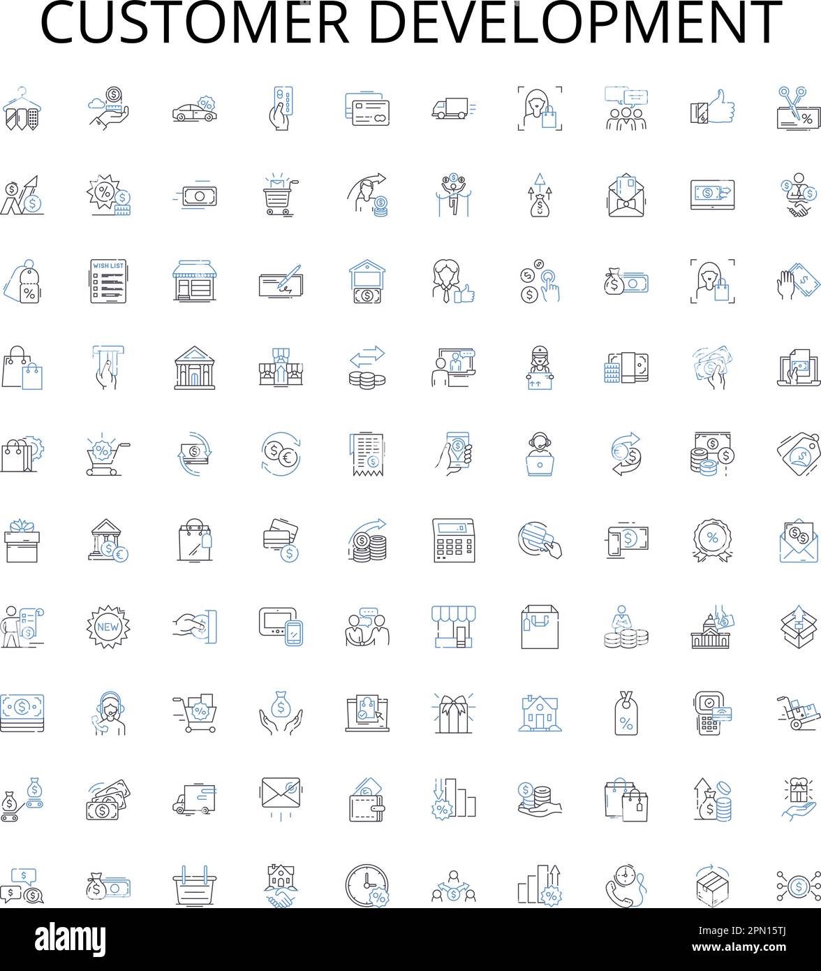 Customer Development outline icons collection. Customer, Development ...
