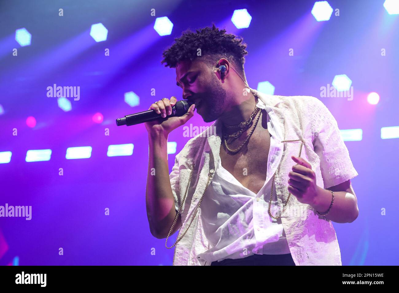 Porto, Portugal. 15th Apr, 2023. Musical duo Calema, António Mendes ...