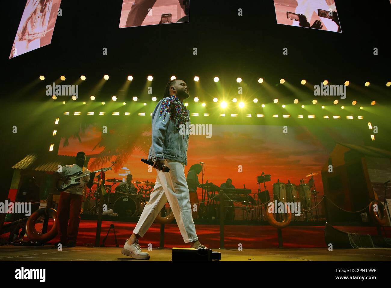 Porto, Portugal. 15th Apr, 2023. Musical duo Calema, Fradique Mendes ...