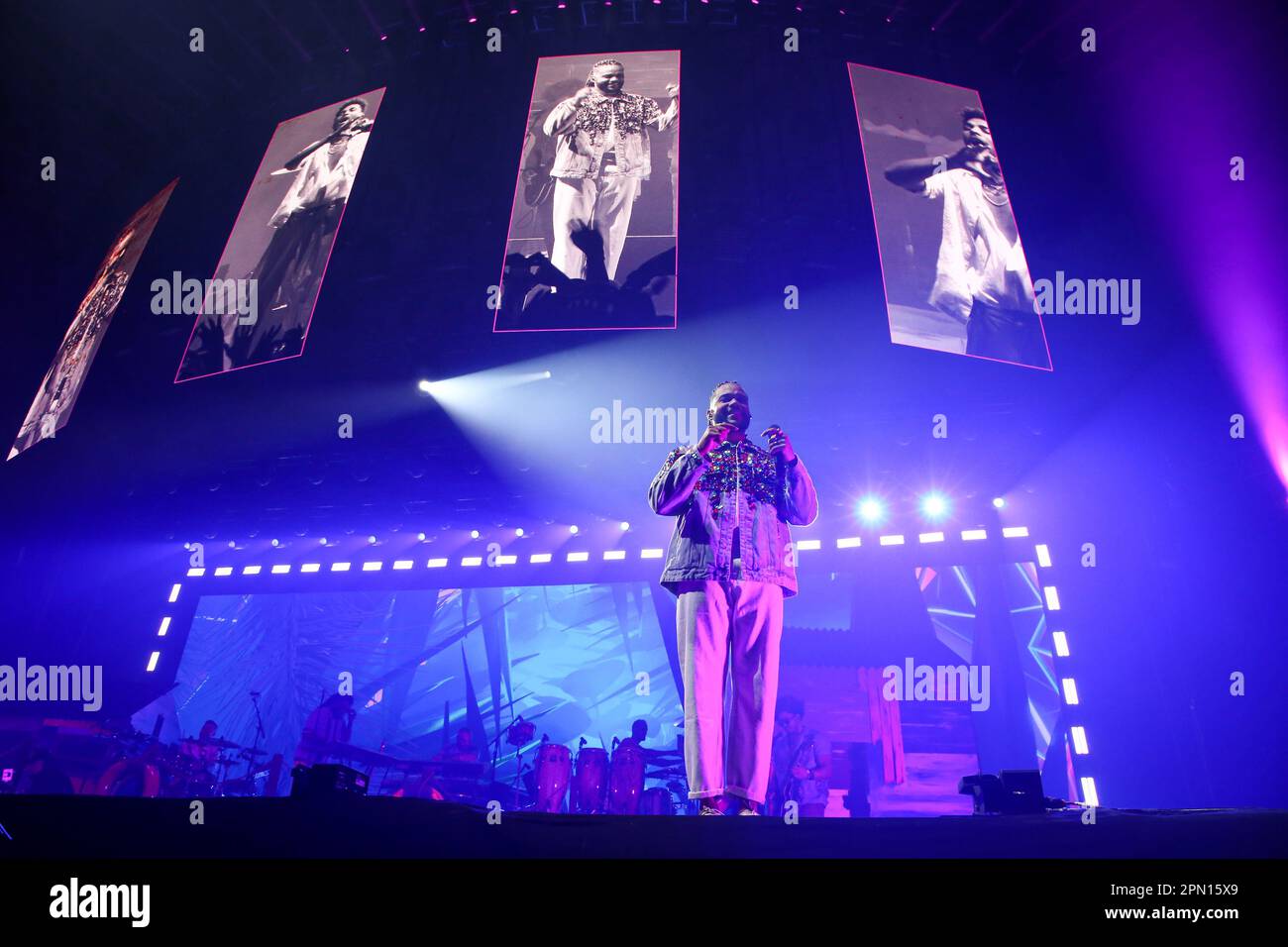 Porto, Portugal. 15th Apr, 2023. Musical duo Calema, Fradique Mendes ...