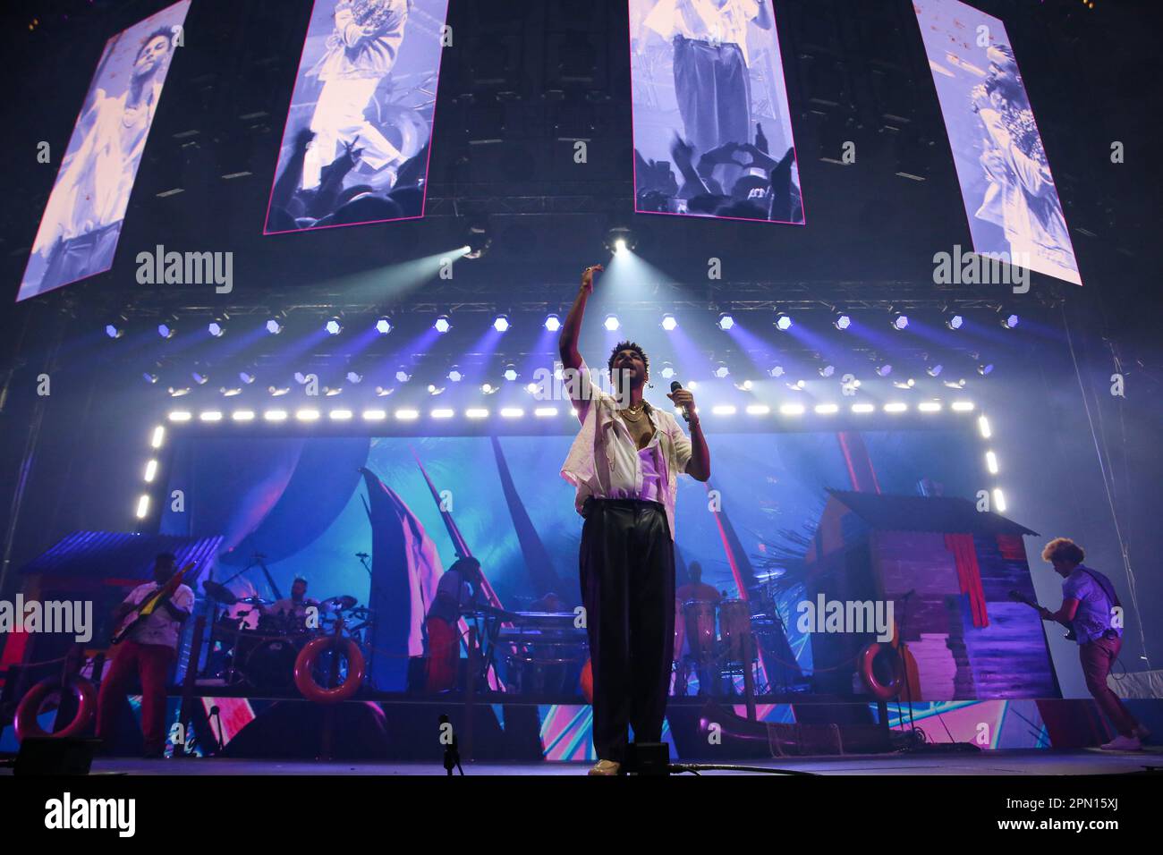 Porto, Portugal. 15th Apr, 2023. Musical duo Calema, António Mendes ...