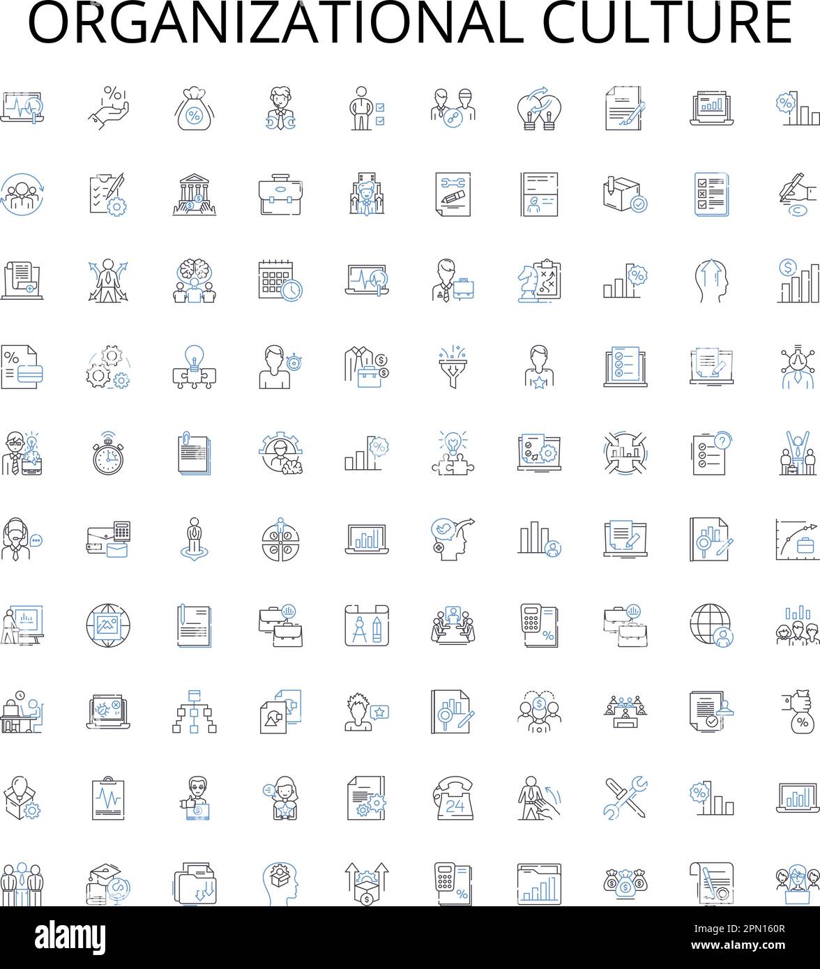 Organizational Culture Outline Icons Collection Organizational Culture Values Norms