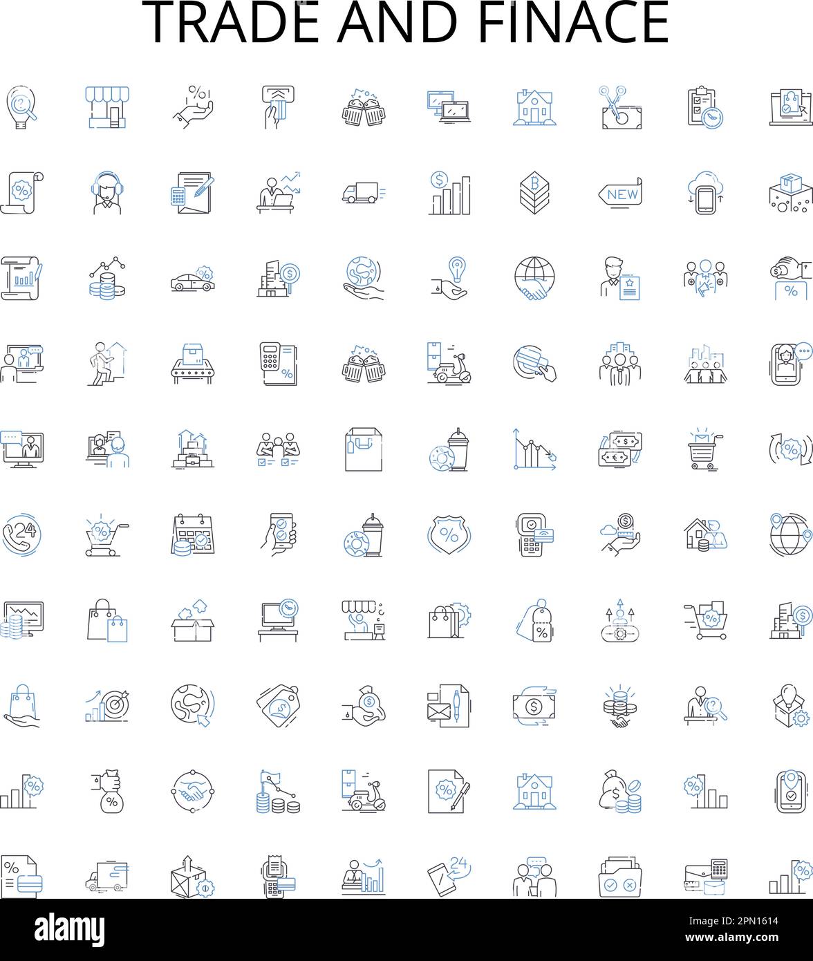 Trade and finace outline icons collection. Finance, Trading, Markets ...