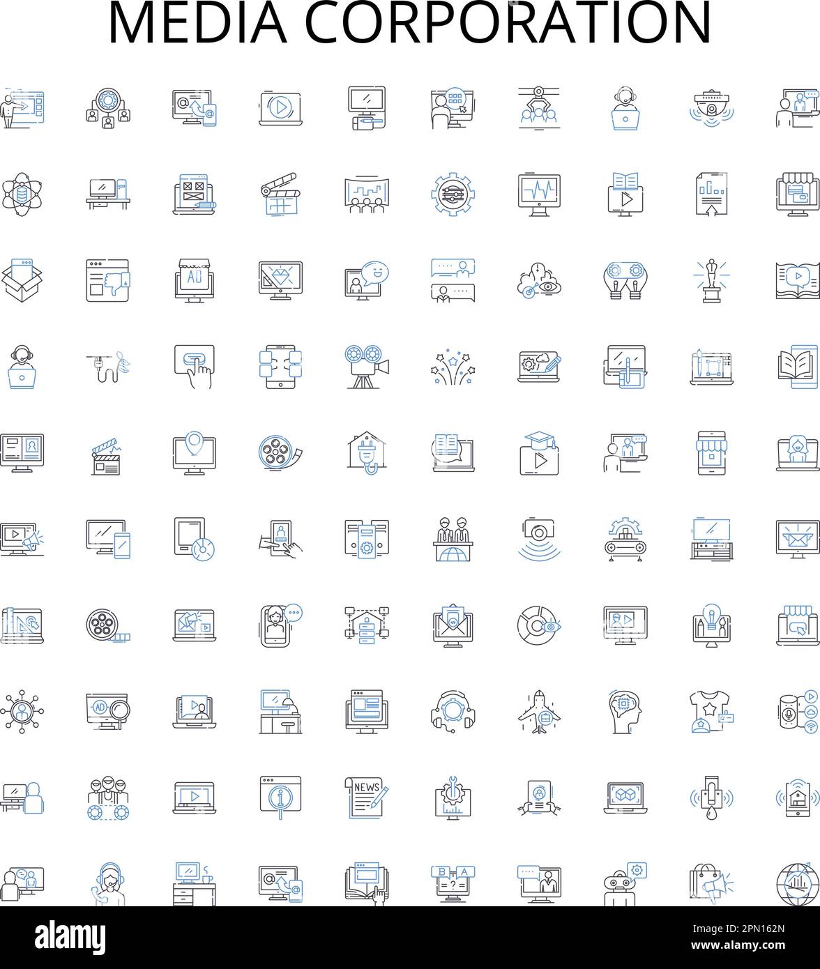 Media corporation outline icons collection. Media, Corporation ...