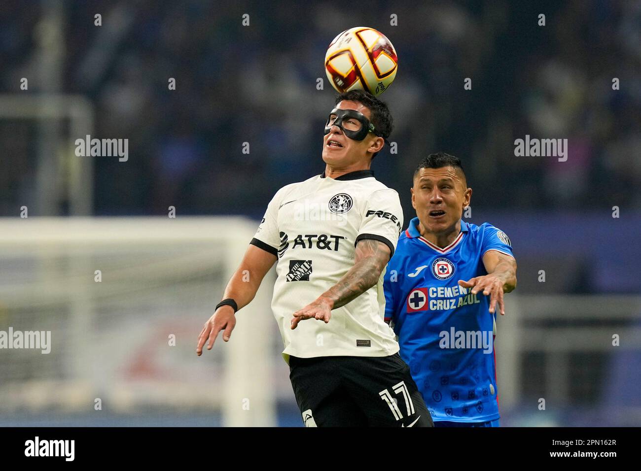 America's Alejandro Zendejas, front, heads the ball next to Cruz Azul's ...