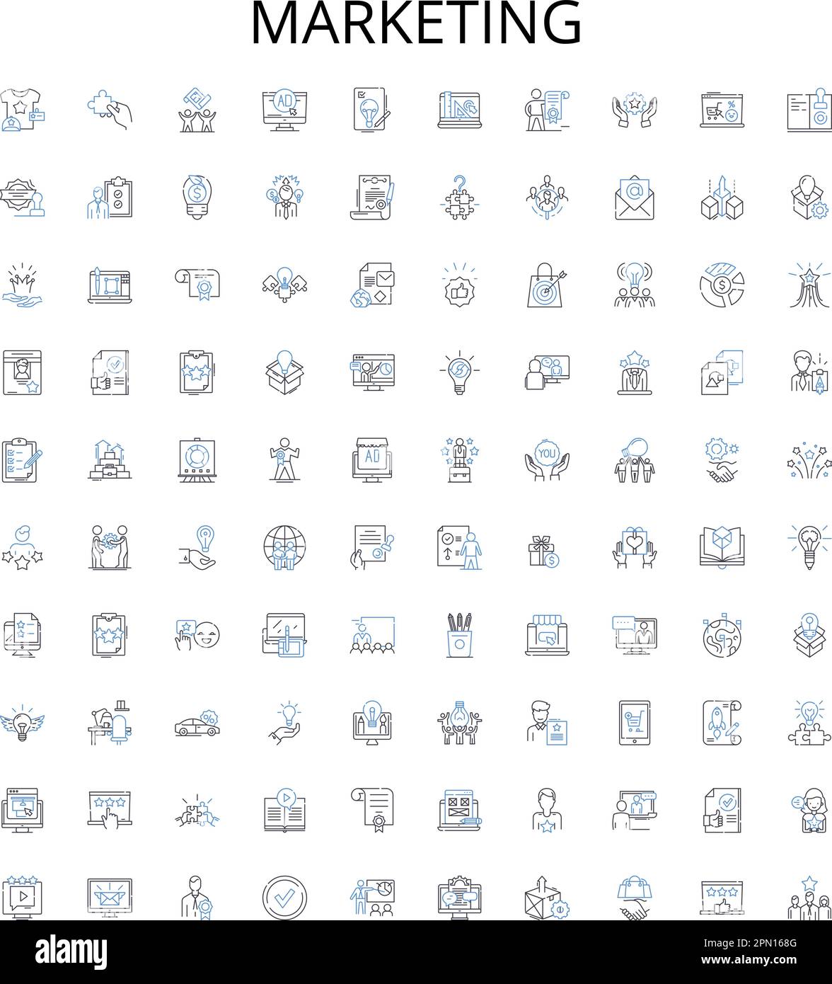Marketing outline icons collection. Advertising, Promotion, Branding ...