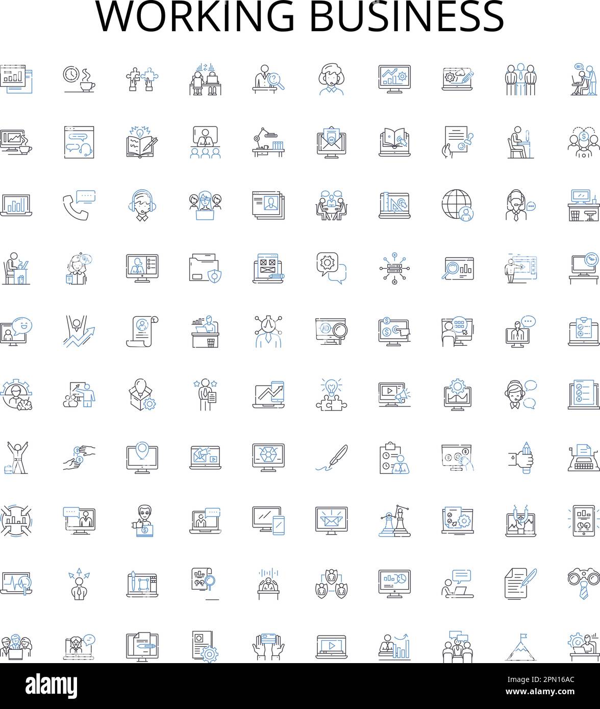 Working business outline icons collection. Operations, Entrepreneur ...