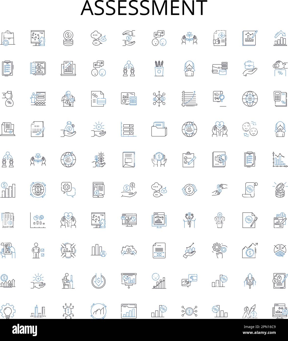 Assessment Outline Icons Collection Testing Evaluation Examination