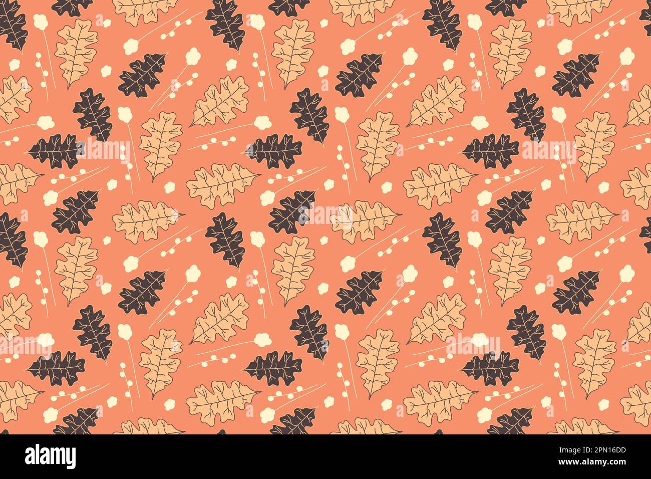 Vector illustration of leaves seamless pattern, Floral organic ...