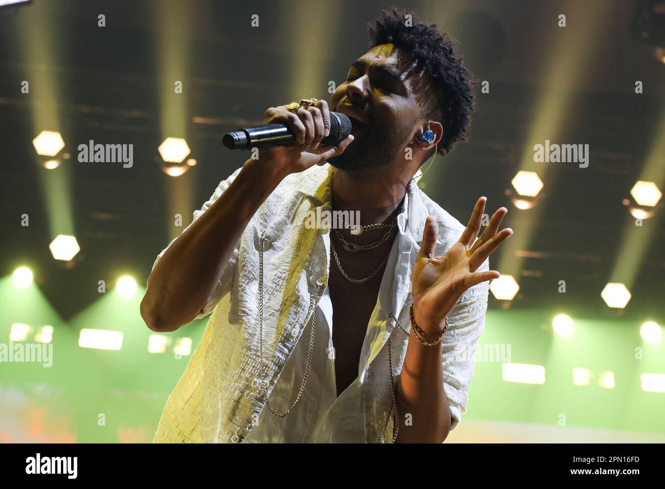 Porto, Portugal. 15th Apr, 2023. Musical duo Calema, António Mendes ...