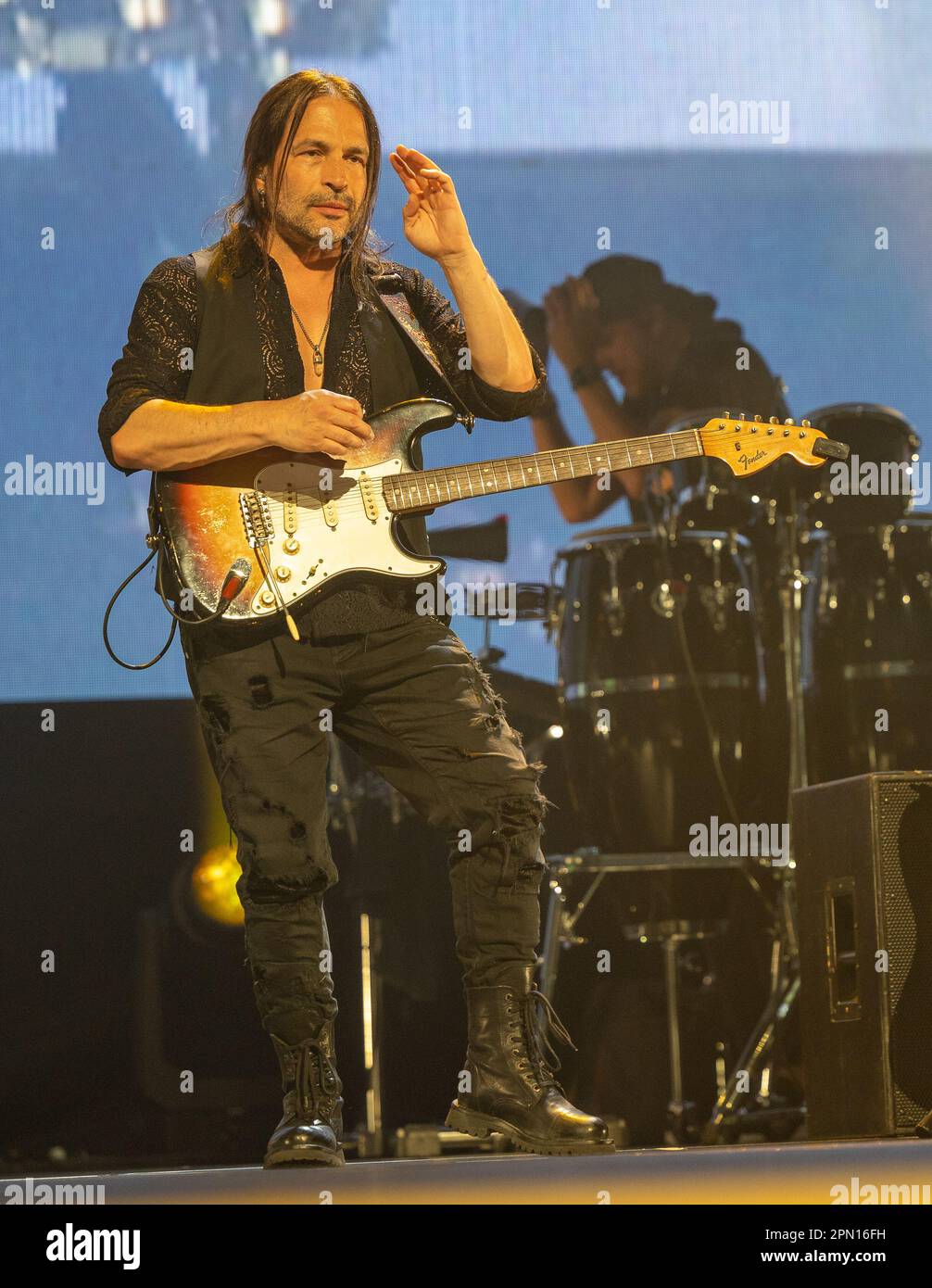 MIAMI, FL - APRIL 15: Sergio Vallin of MANA performs during MANA Mexico ...