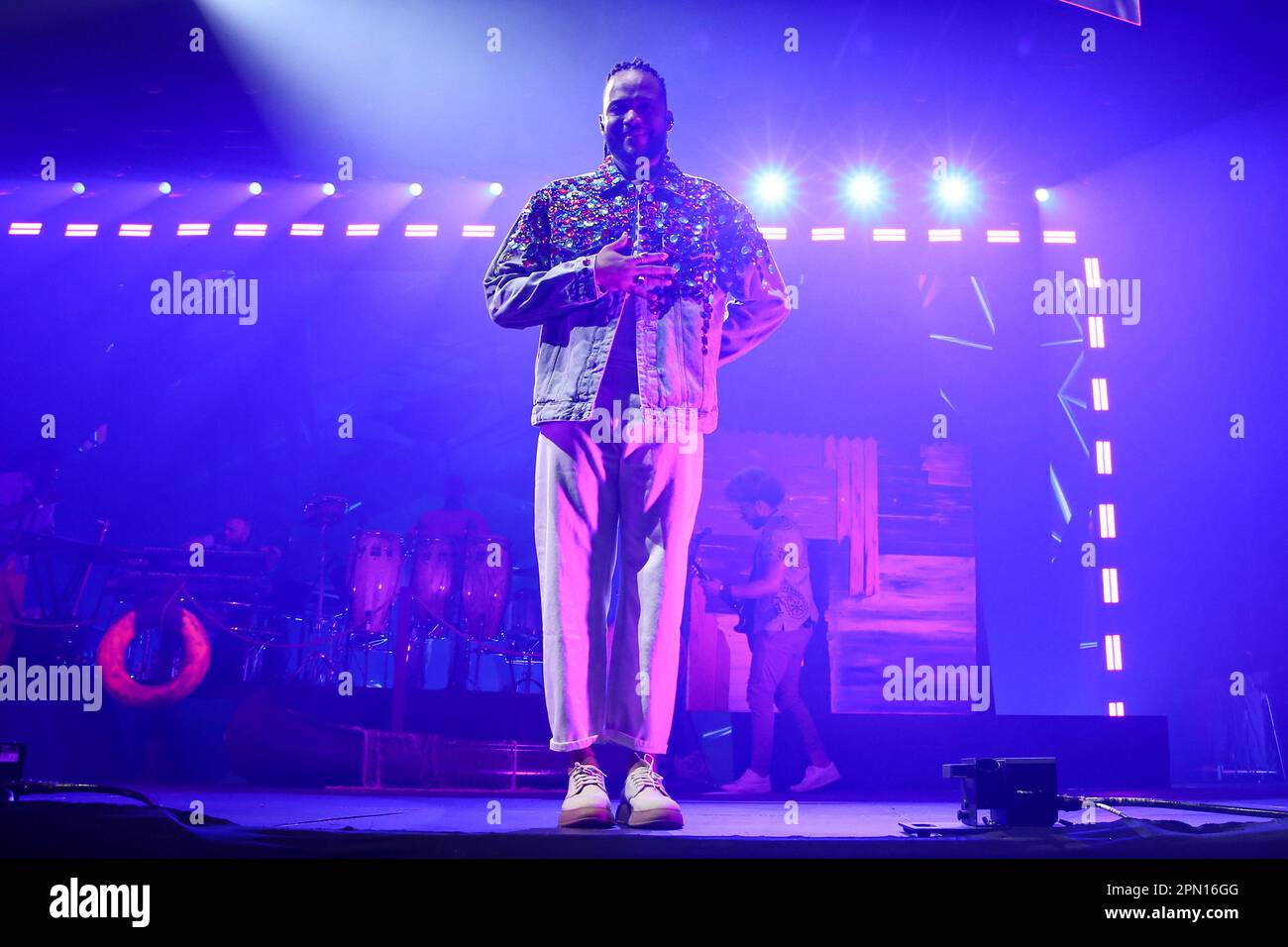 Porto, Portugal. 15th Apr, 2023. Musical duo Calema, Fradique Mendes ...