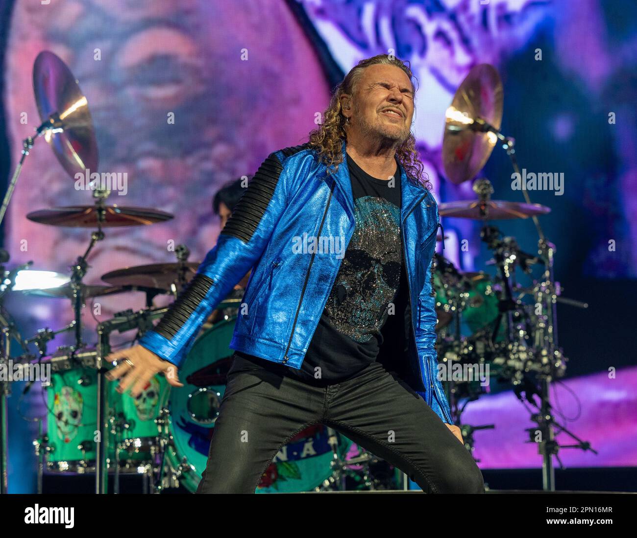 MIAMI, FL - APRIL 15: Fher Olvera of MANA performs during MANA Mexico ...