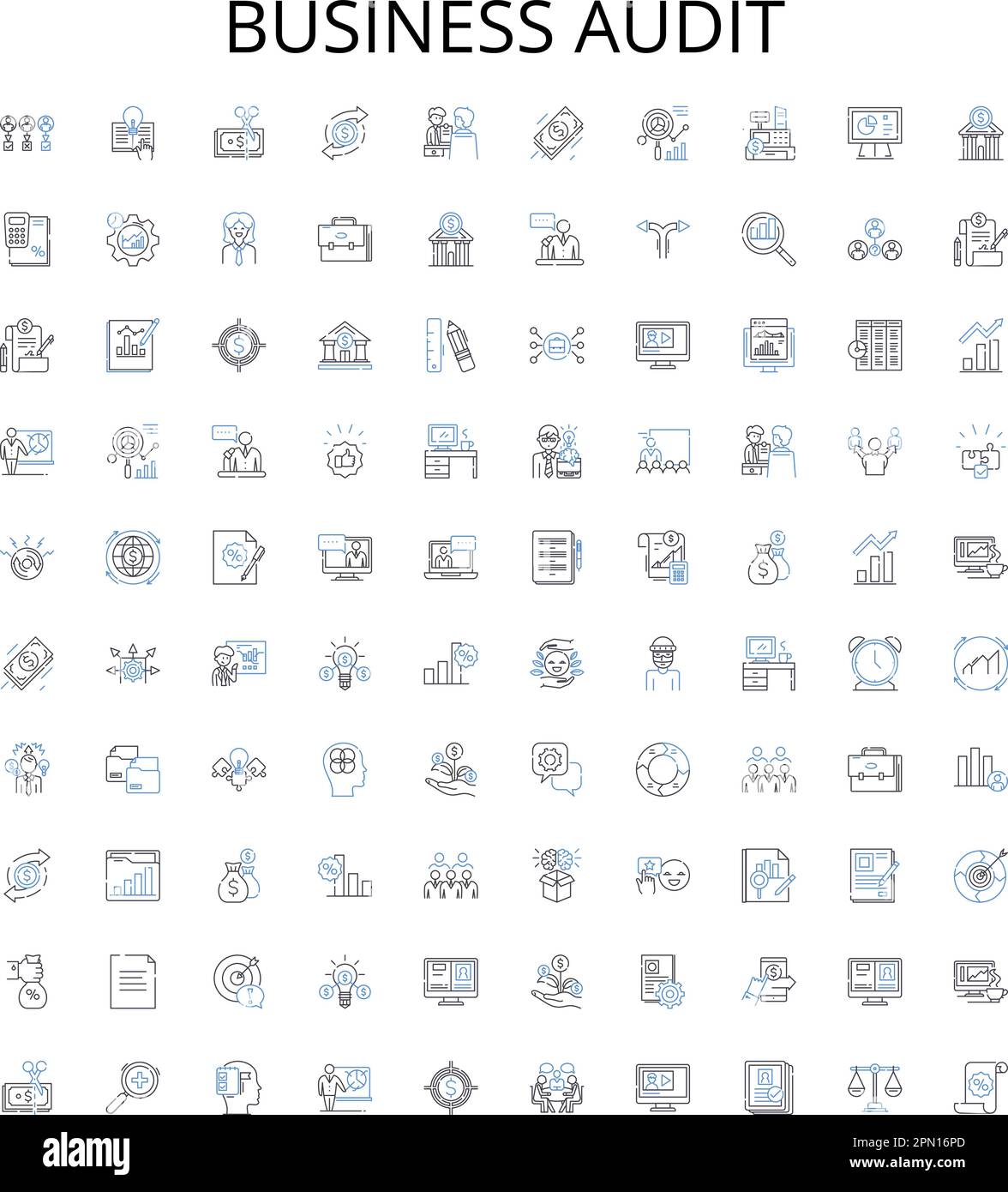 Business audit outline icons collection. Audit, Business, Review ... Business audit outline icons collection. Audit, Business, Review ...