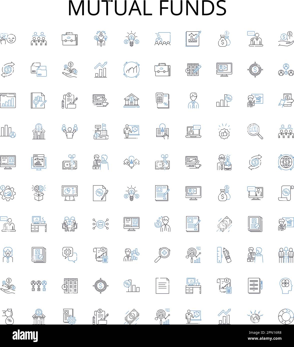 mutual funds outline icons collection. mutual, funds, investing, asset ...