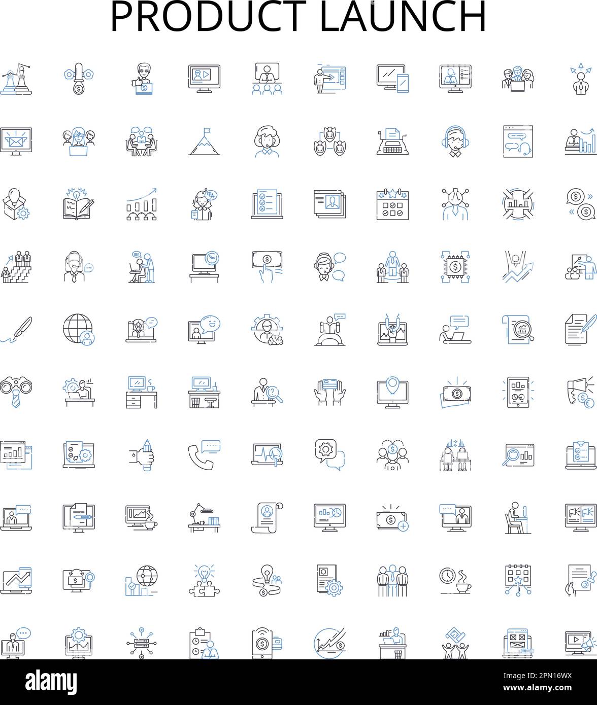 Product launch outline icons collection. Product, Launch, Release ...