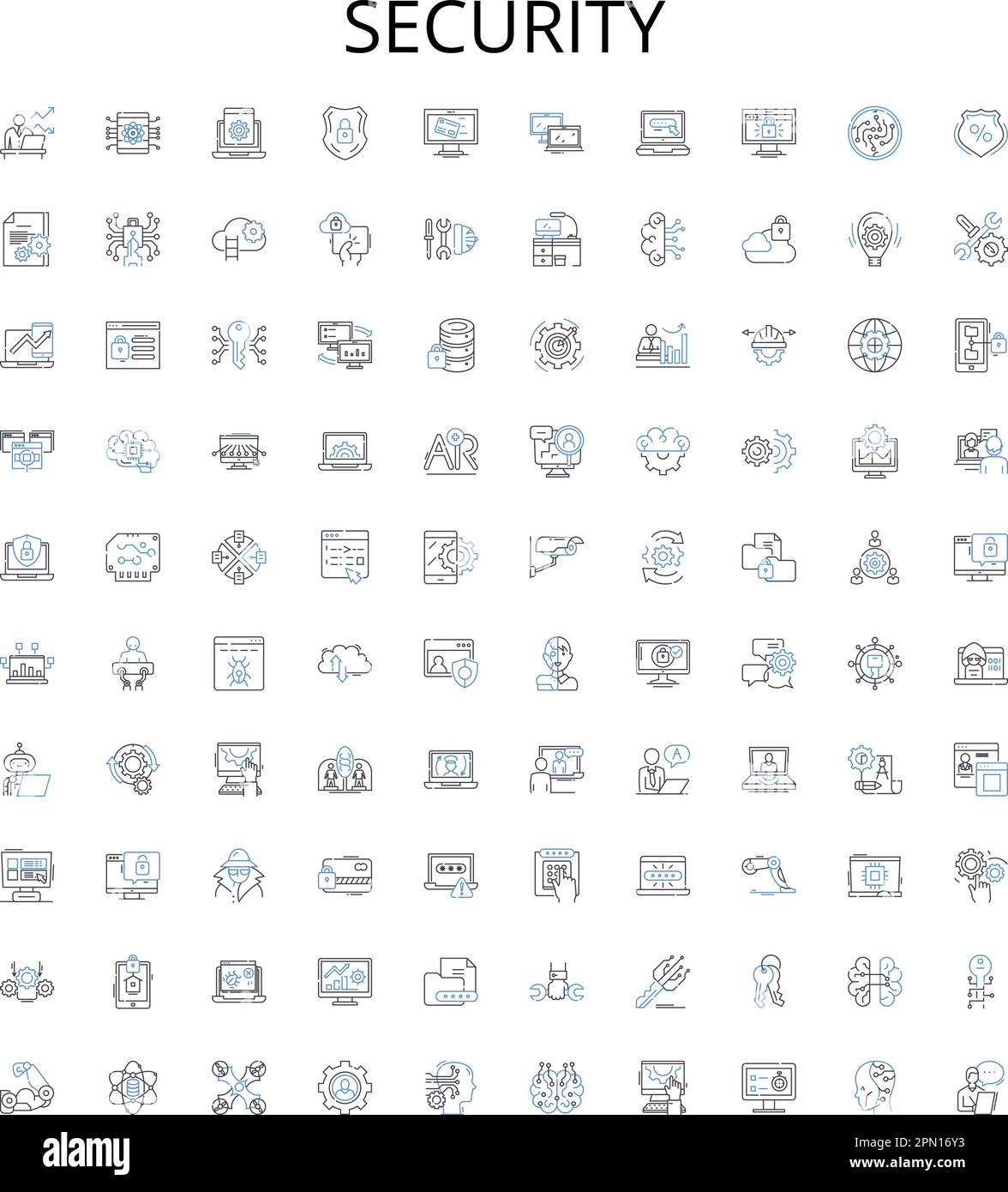 Security outline icons collection. safety, protection, safeguard ...