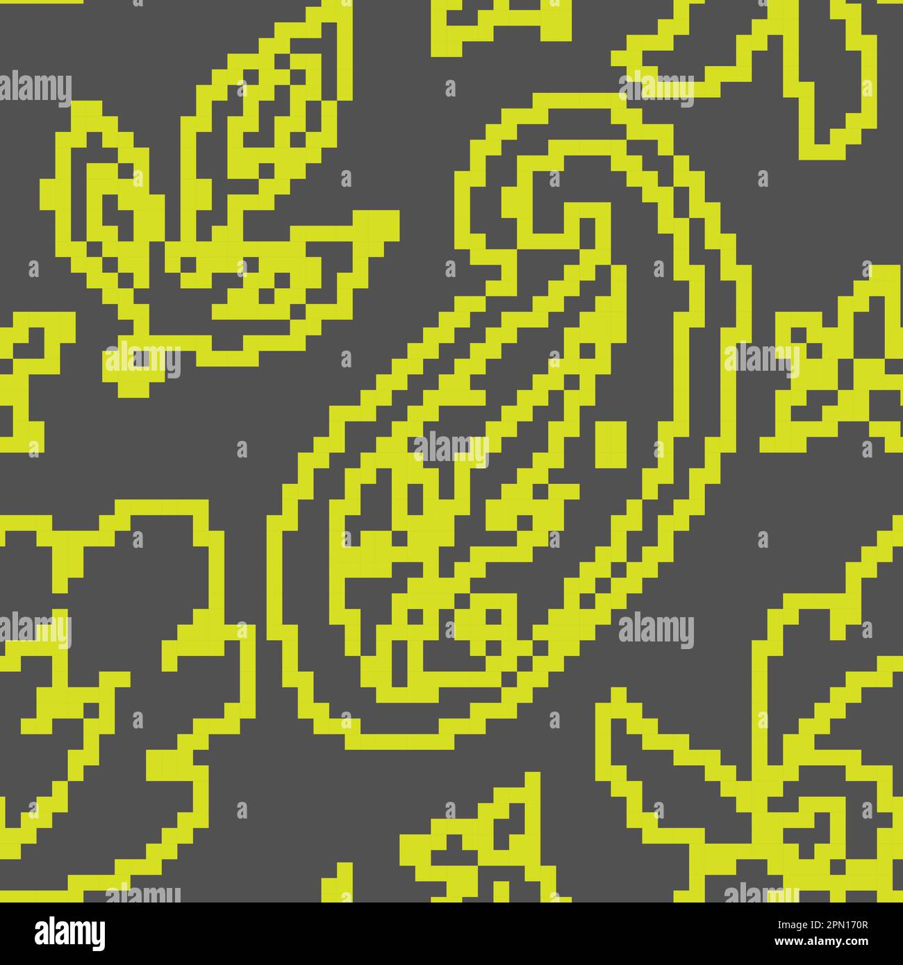 Flowers and foliage in blossom, pixel pattern Stock Vector Image & Art ...