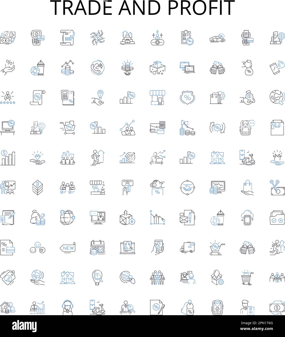 Trade and profit outline icons collection. Trading, Profit, Exchange ...