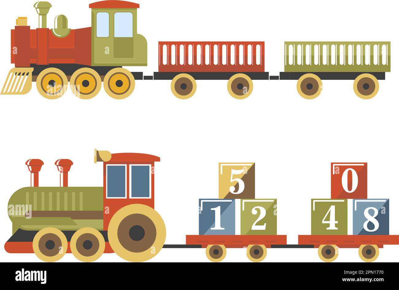 Kids train or locomotive, toy for children vector Stock Vector Image ...