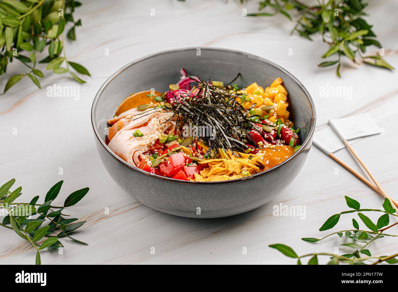 Poke bowl fried chicken hi-res stock photography and images - Alamy