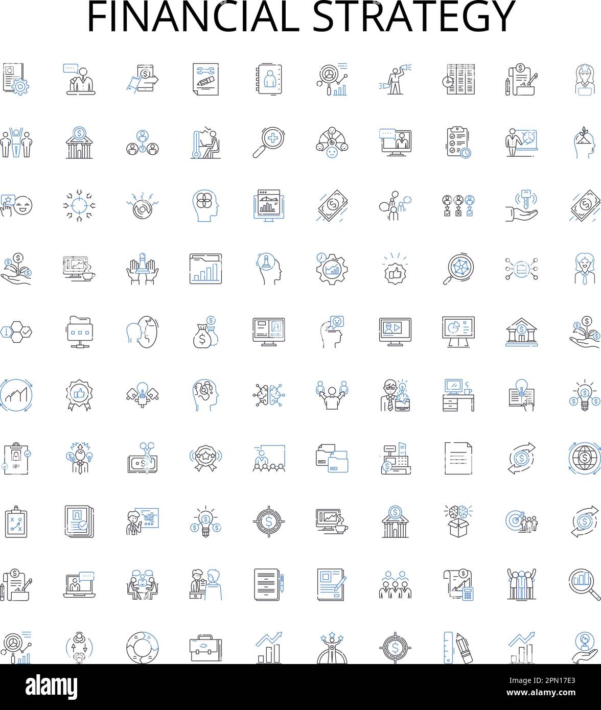 Financial strategy outline icons collection. Finance, Strategy ...