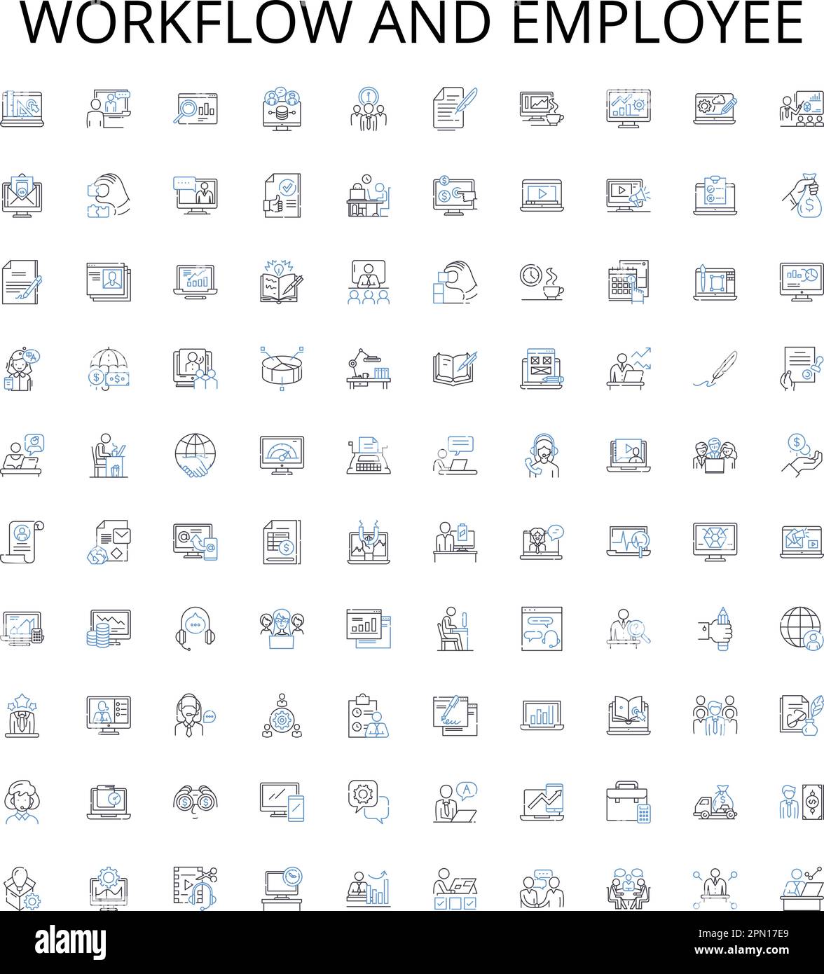 Workflow and employee outline icons collection. Workforce, Employee ...