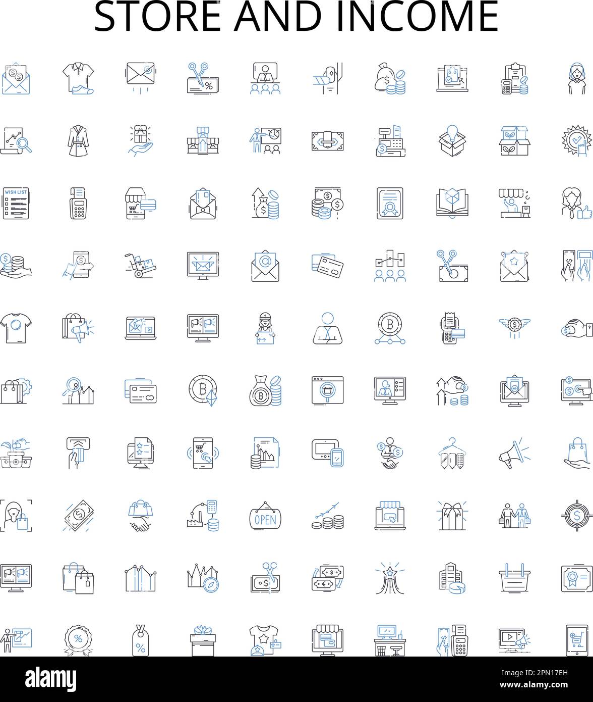 Store and income outline icons collection. store, income, revenue ... Store and income outline icons collection. store, income, revenue ...
