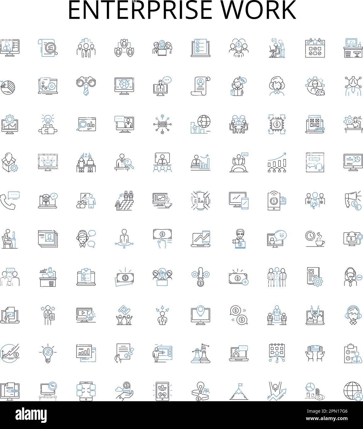 Enterprise work outline icons collection. Enterprise, Work, Management ...